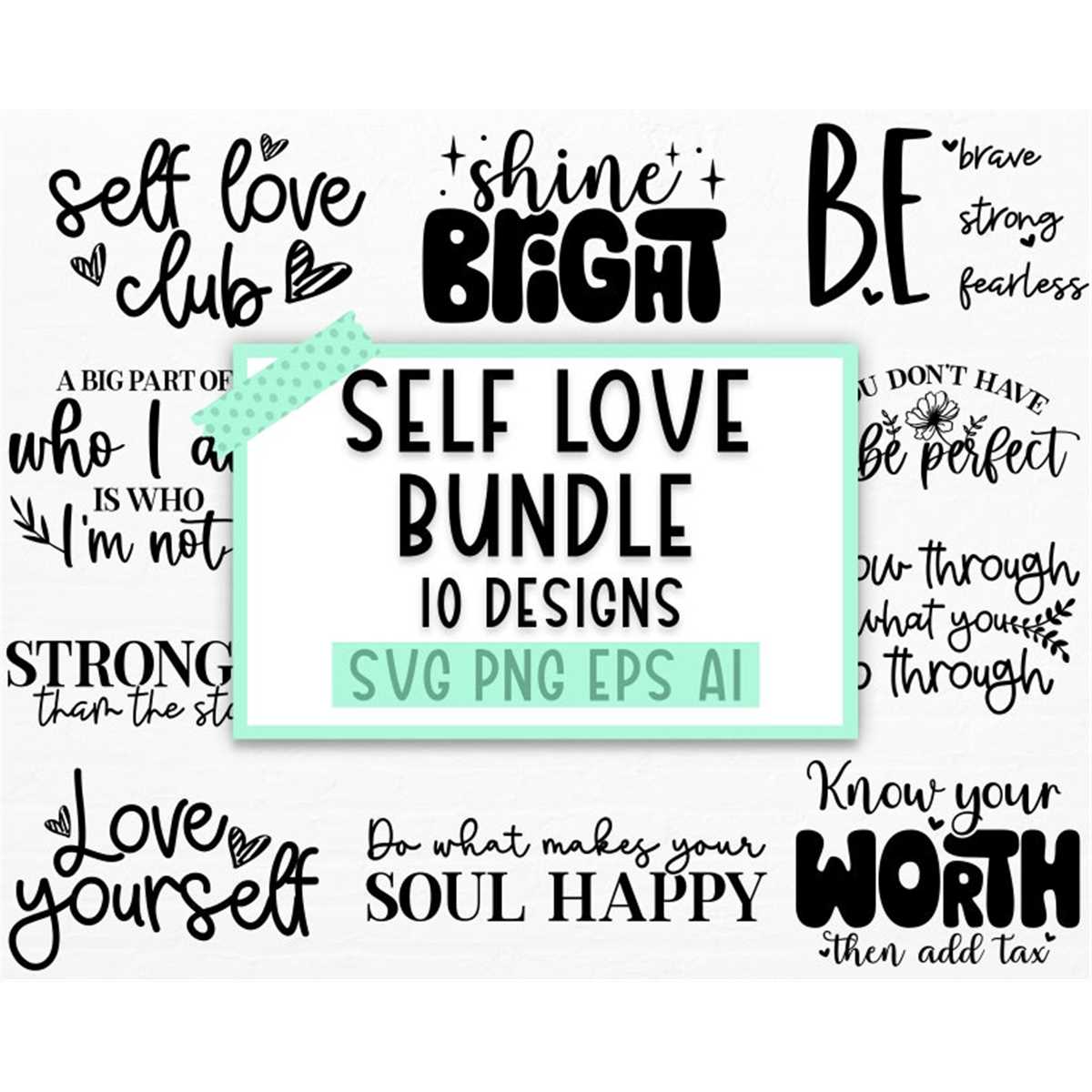 Self love SVG Bundle, Inspirational Svg Bundle, Motivational | Inspire ...