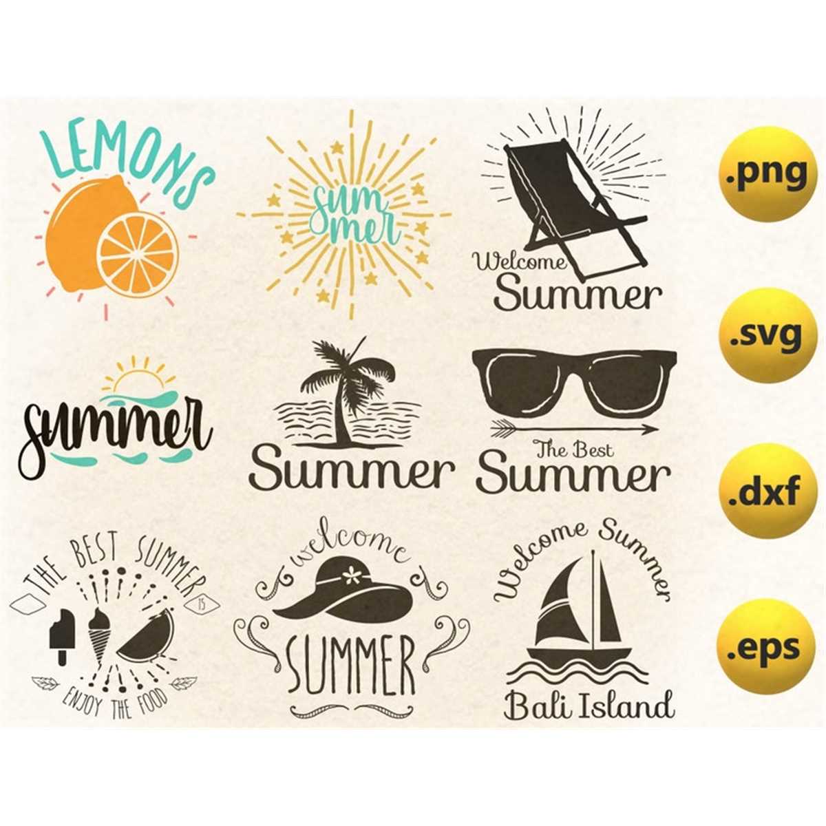 Beach Bundle, Summer Cut Files SVG PNG, Summertime SVG, Summ | Inspire ...