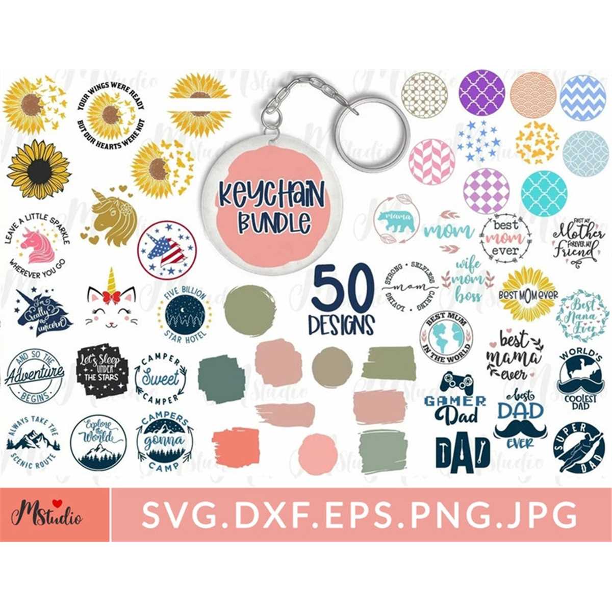 keychain svg bundle, Circle Patterns Svg, Key Ring Pattern, | Inspire ...