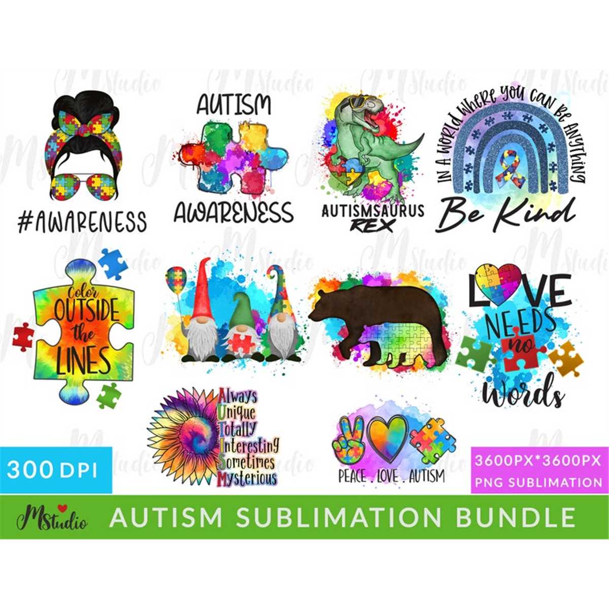 Autism Sublimation Bundle, 300 DPI, Autism PNG Bundle, Autis | Inspire ...