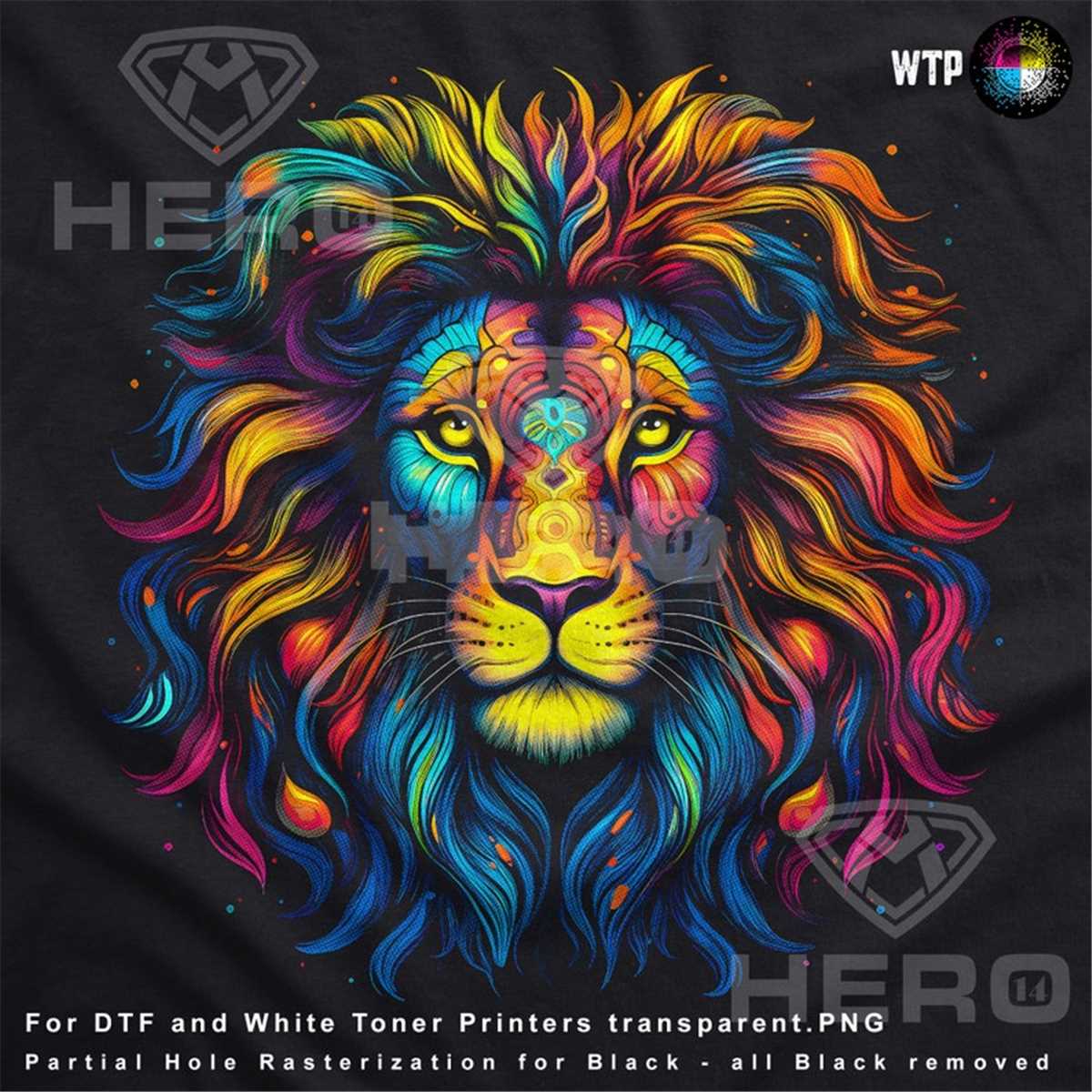Majestic Lion Art Majestic Colorful Lion Design Bioluminesce | Inspire ...