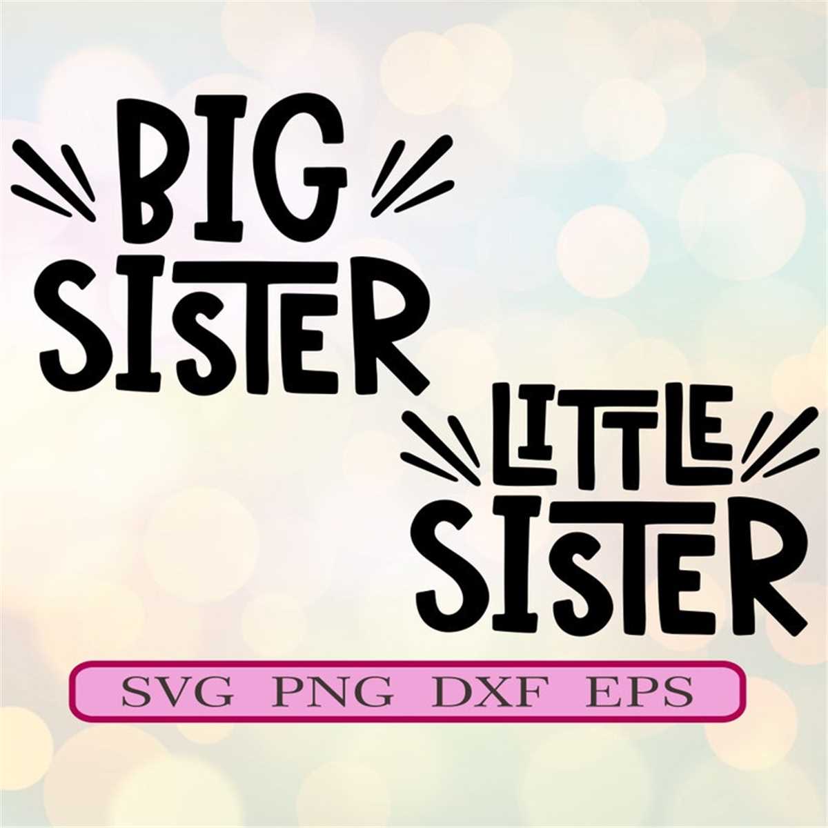 Big & Little Sister SVG Bundle, Girl Cut File, Matching Fami | Inspire ...