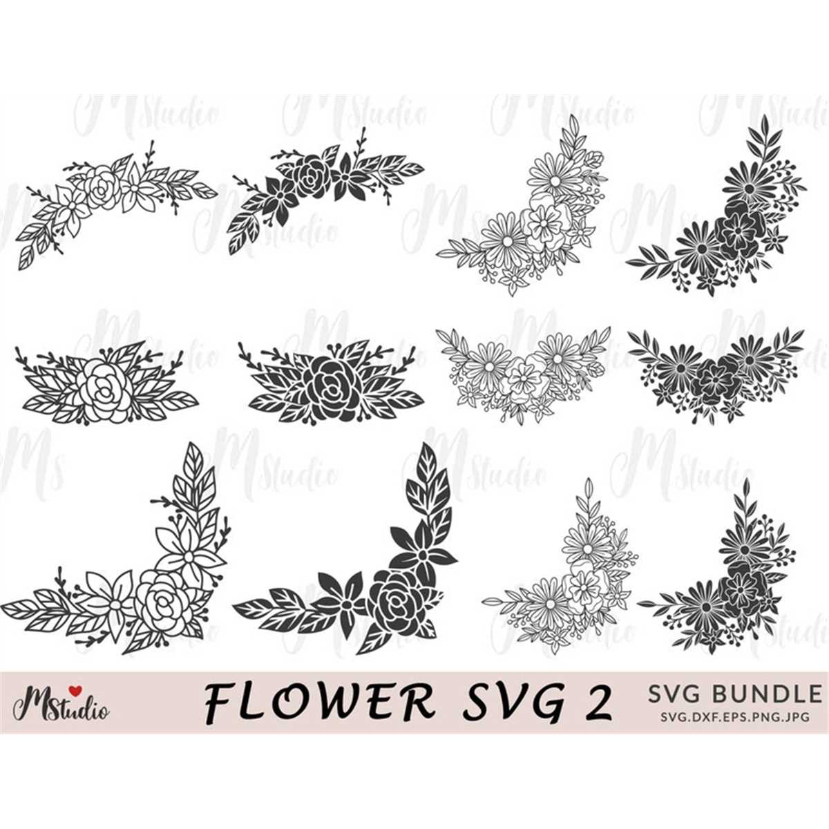 Flower svg bundle, Flower spray svg, Sign svg, Floral decora - Inspire ...