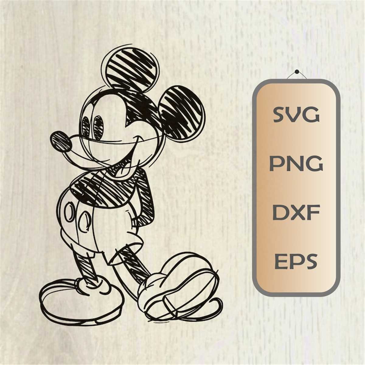 MickeyMouse SVG PNG Dxf Classic Mickey Sketched Disneyland V - Inspire ...