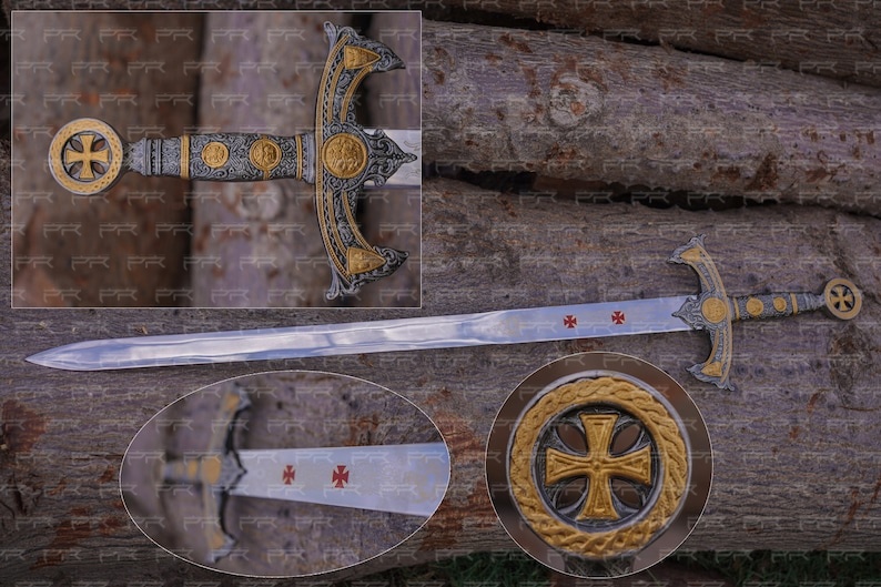 Custom Handmade Templar Knights Sacred Holy Longsword Ornate | Inspire ...