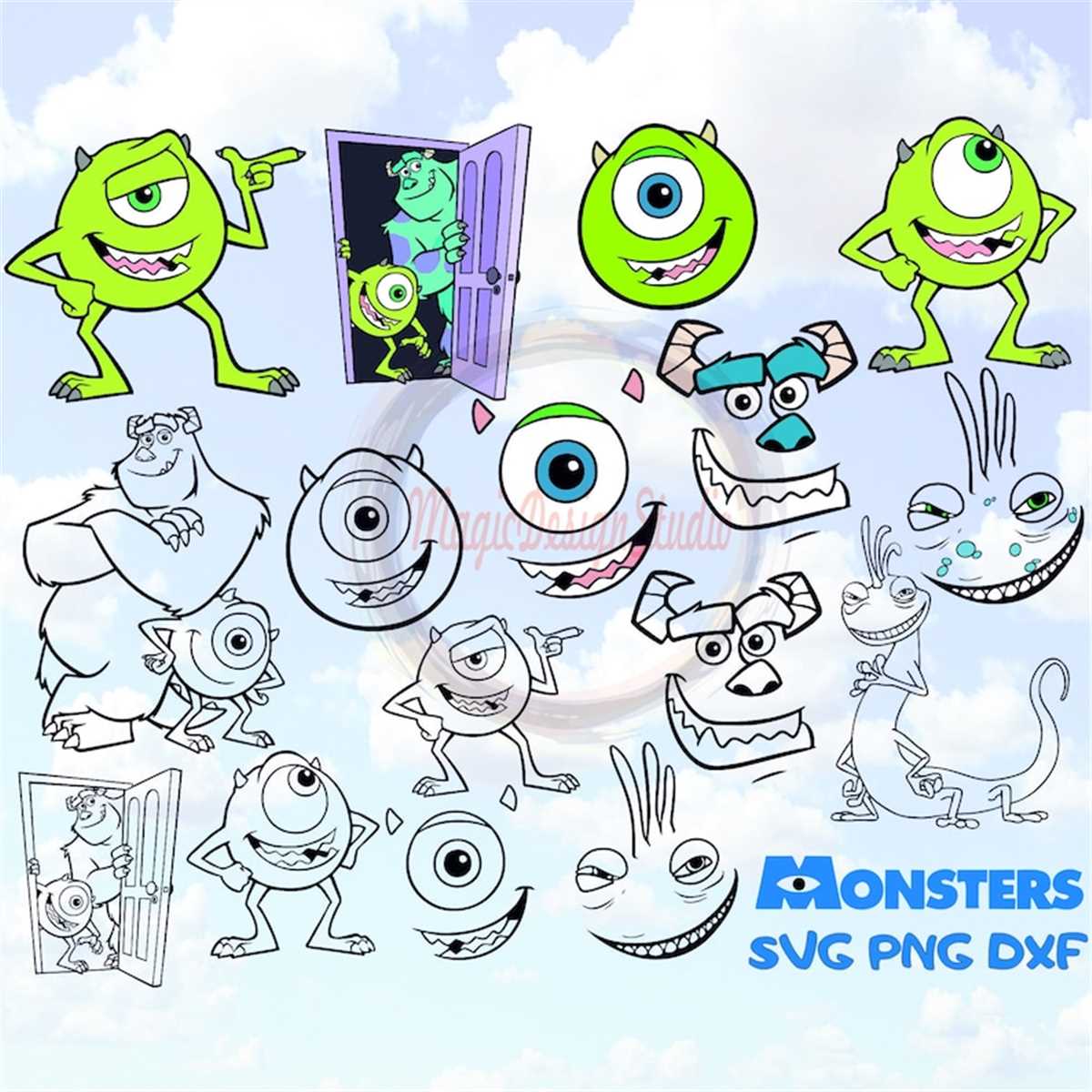 Monsters Inc. Clipart SVG Digital Download, PNG SVG Dxf Sull | Inspire ...