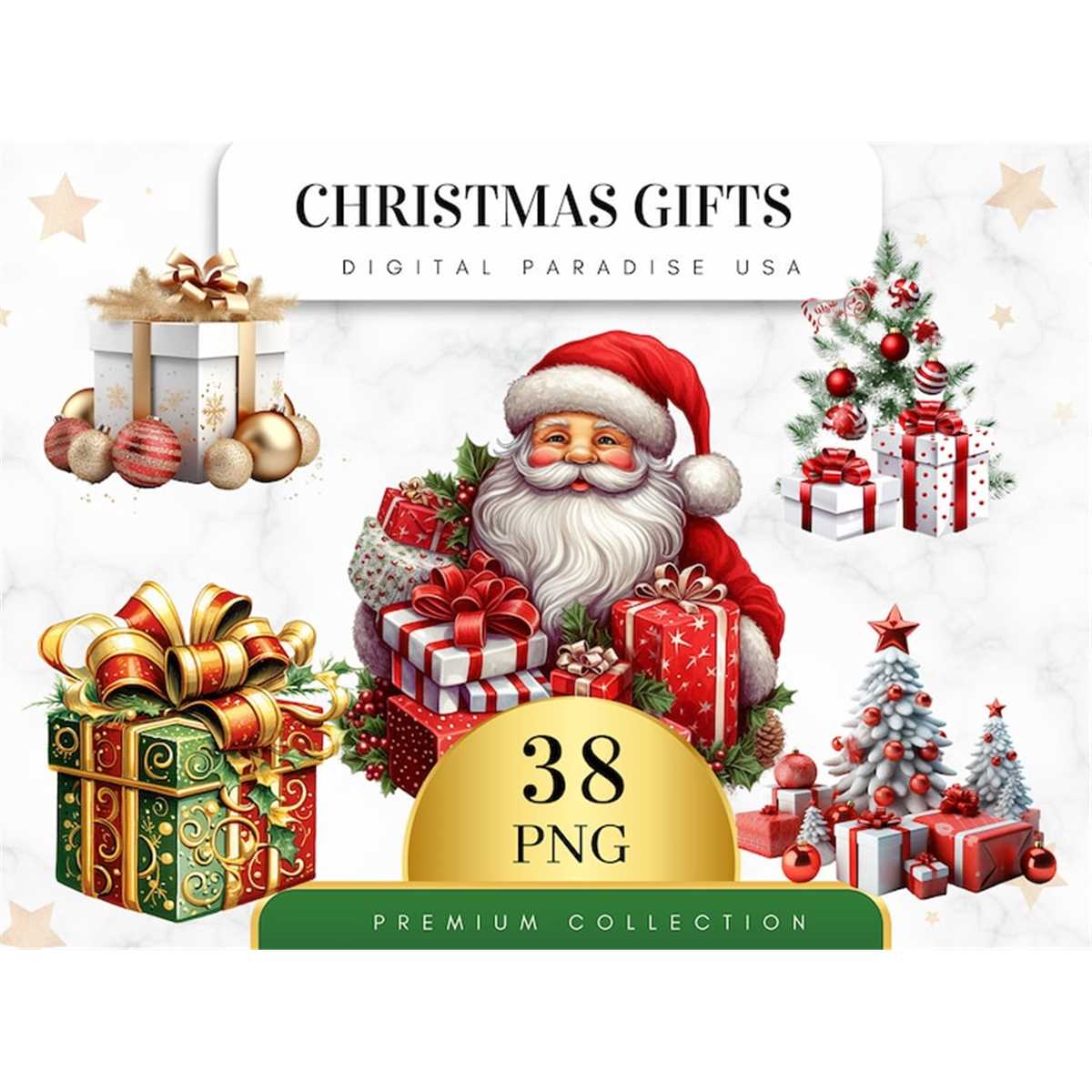 Set of 38, Christmas Gifts Clipart, Holiday Clipart, Christm | Inspire ...