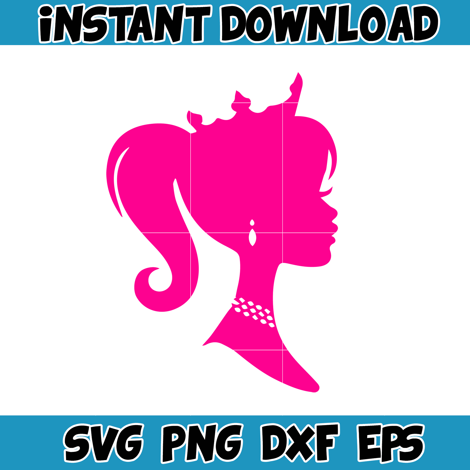 Barbi Icons Logo Babe Doll Girly Princess Silhouette Head Pi | Inspire ...