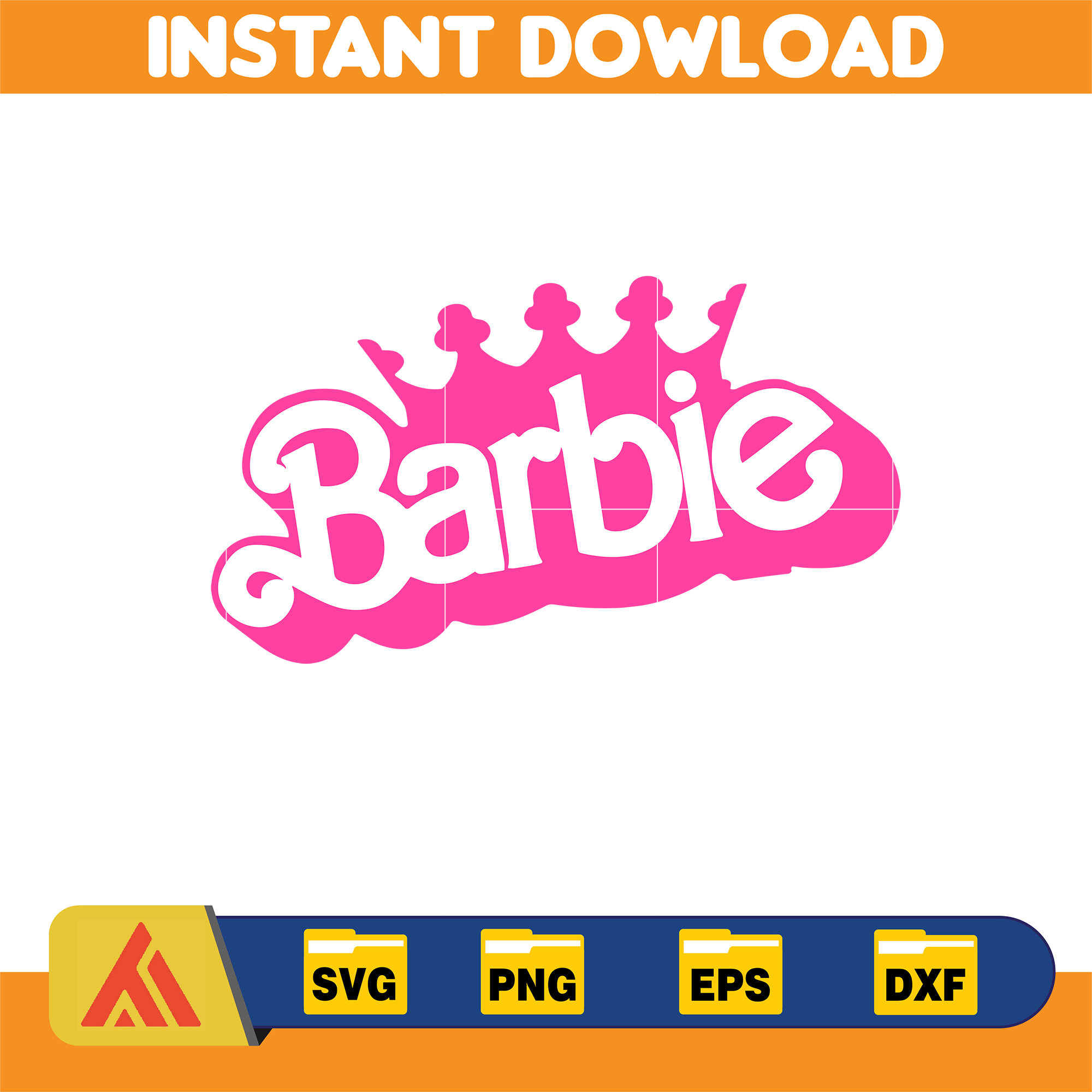 Barbi Logo, Barb Svg, Princess Silhouette, Girl Svg, Sticker | Inspire ...