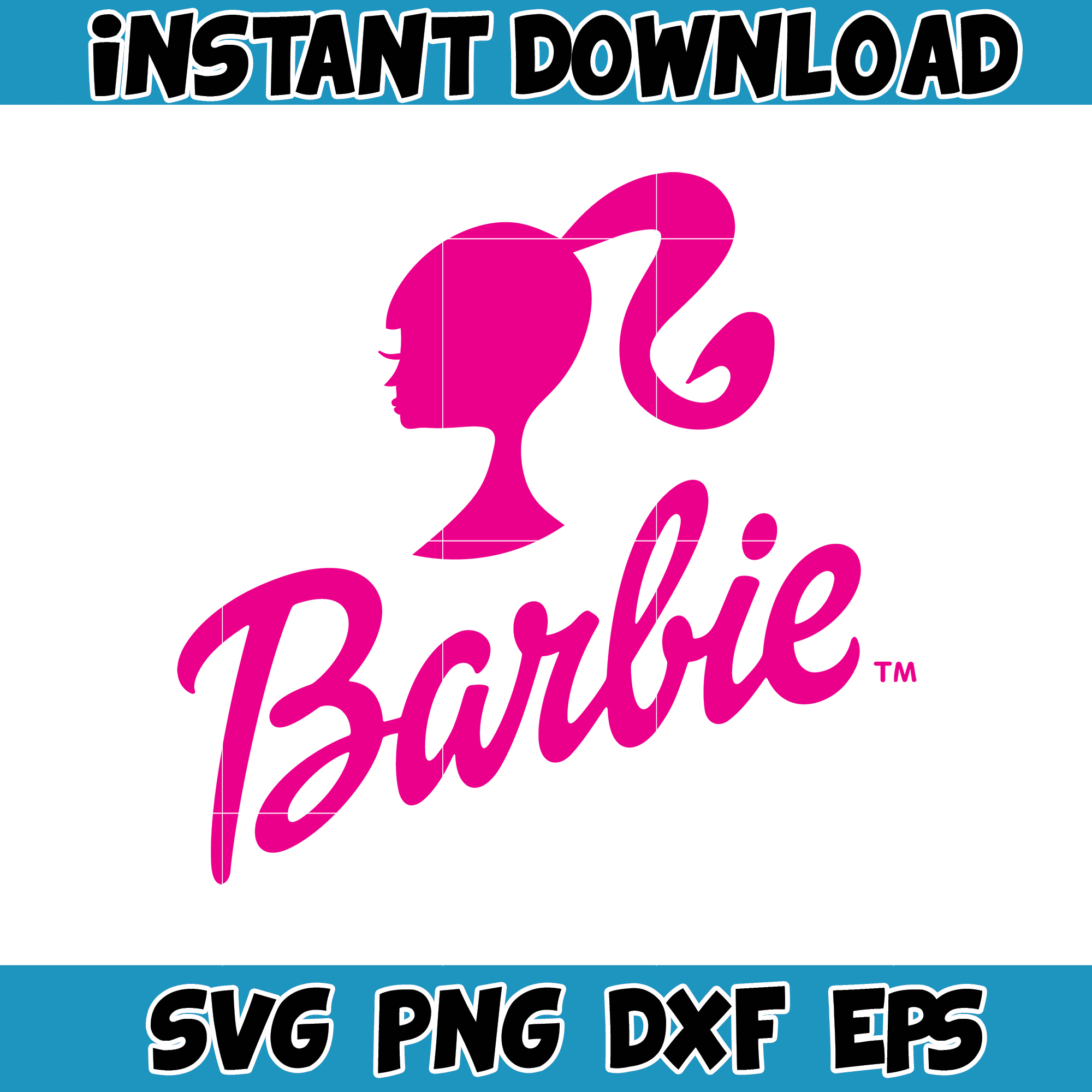 Barbi Icons Logo Babe Doll Girly Princess Silhouette Head Pi | Inspire ...