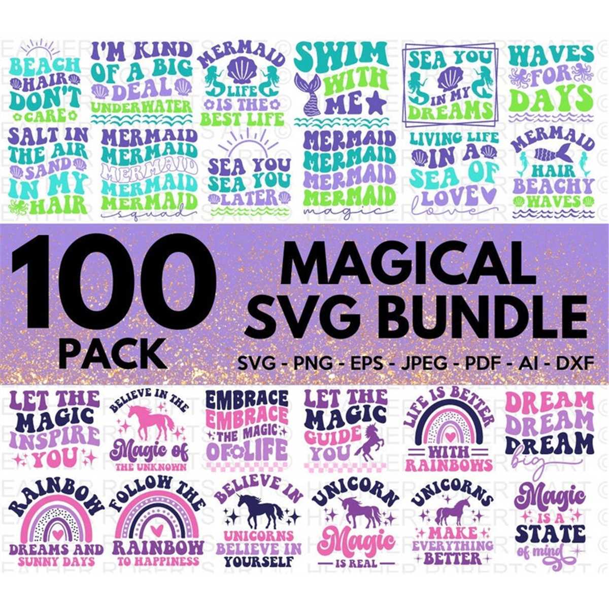 Magical SVG Bundle, Unicorns Svg Bundle, Mermaid Svg Bundle, - Inspire ...