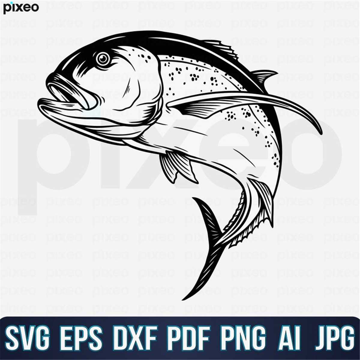 Giant Trevally Fishing Svg, Fishing Svg, Trevally Fish Svg, | Inspire ...