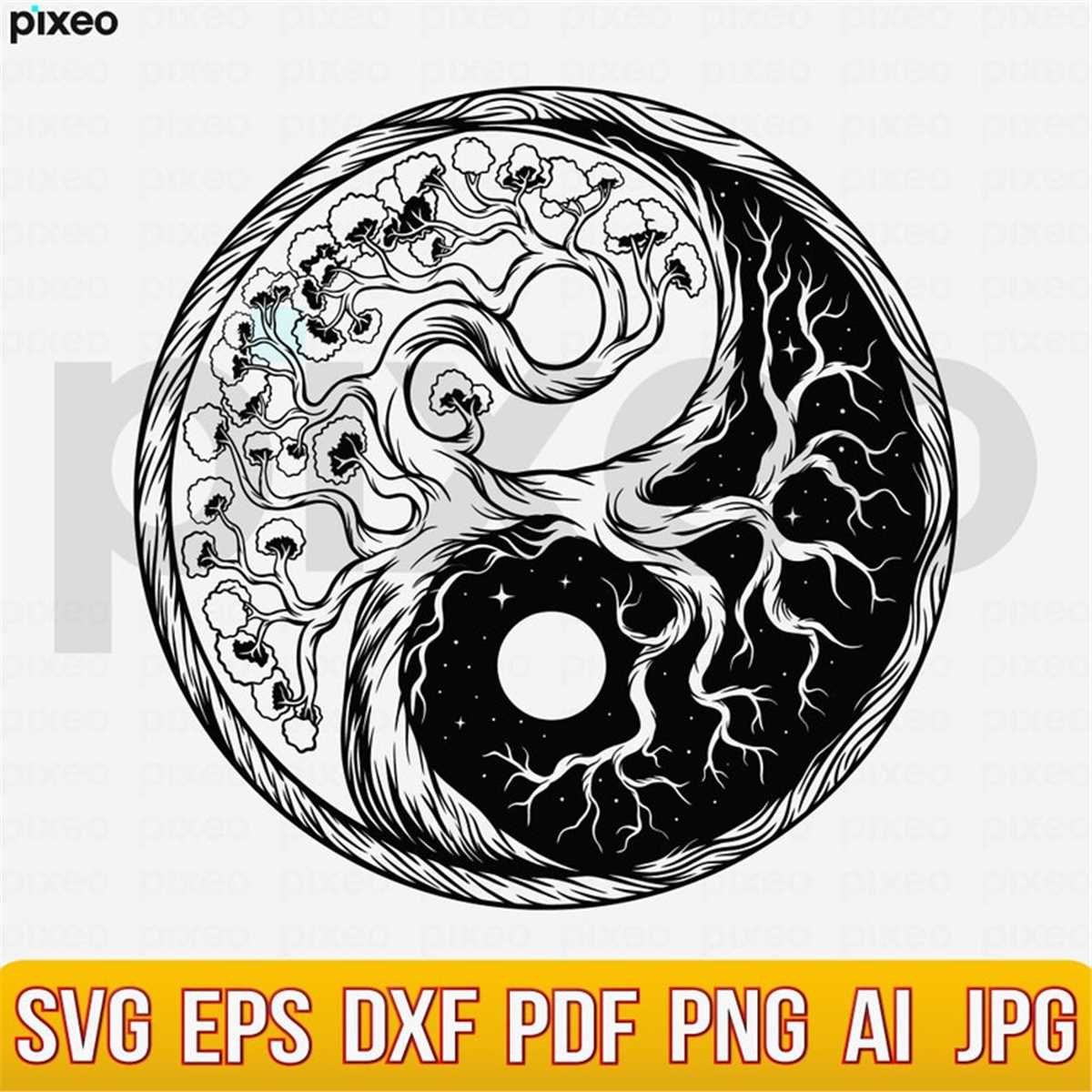 Tree Of Life Yin Yang Svg, Yin Yang Svg, Tree Of Life Svg, Y | Inspire ...