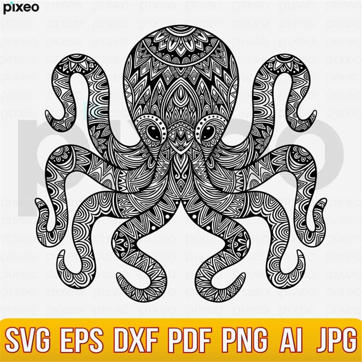 Octopus Svg, Octopus Mandala Svg, Octopus Clipart, Mandala S | Inspire ...