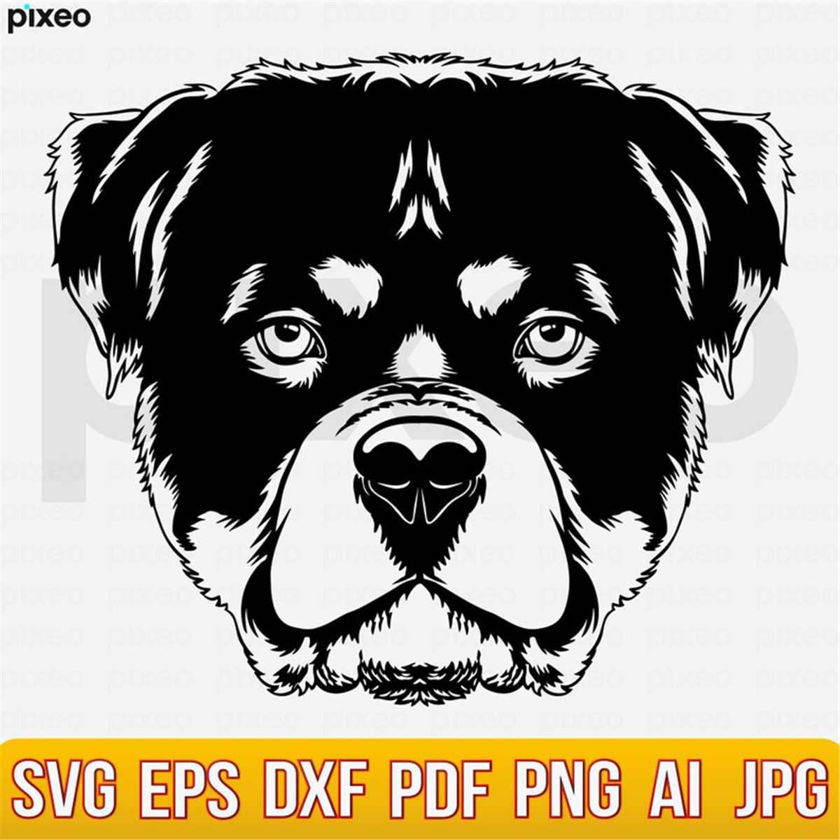 Rottweiler Dog Svg, Rotty Svg, Rottweiler Clipart, Rottweile | Inspire ...