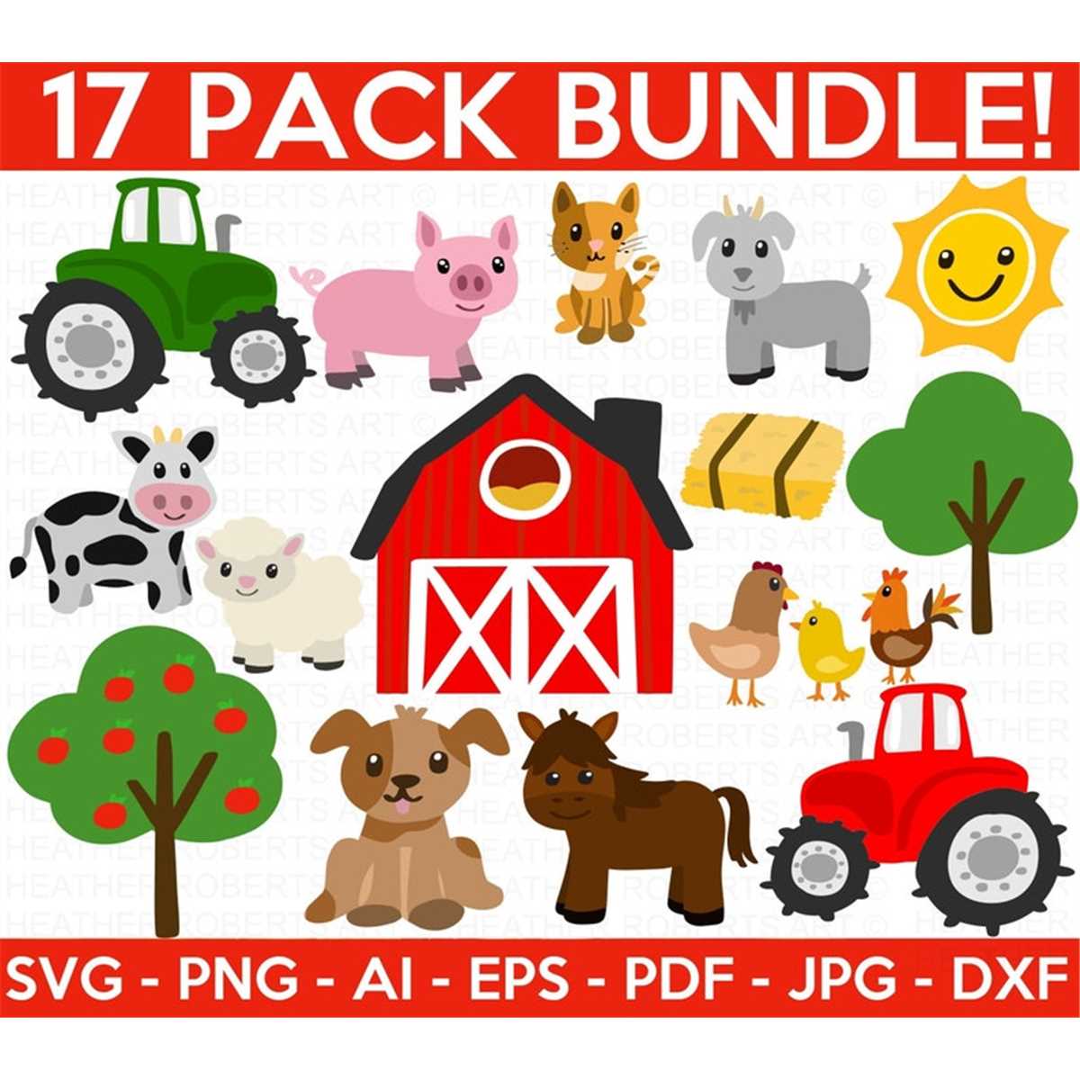 Farm Animals SVG Bundle, Cute Farm Animals SVG, Barn svg, Fa - Inspire ...