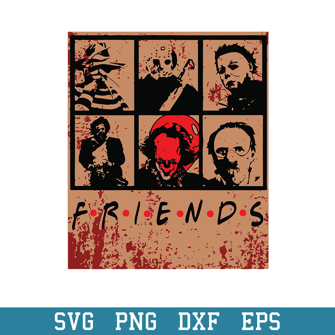 Vintage Horror Friends Svg, Horror Characters Svg, , Hallowe | Inspire ...