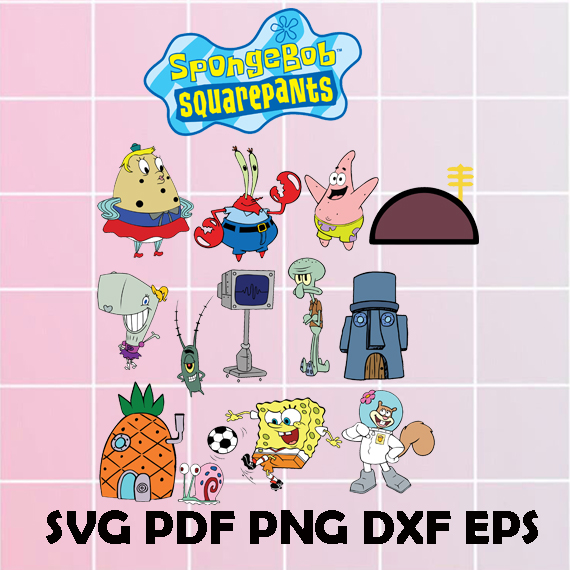spongebob characters Svg, Spongebob Svg, Spongebob Clipart, | Inspire ...