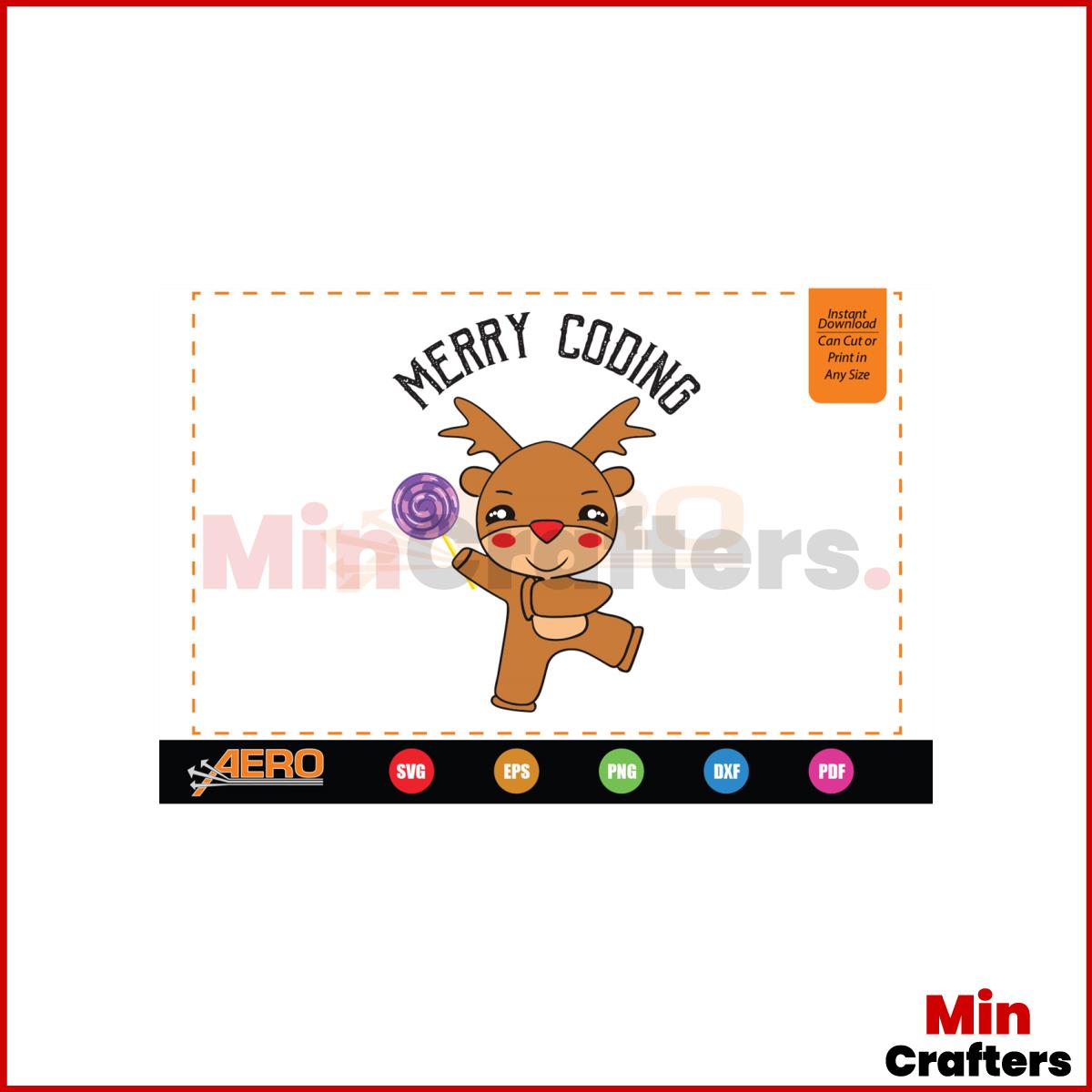 Merry Coding Deer Svg, Christmas Svg, Funny Deer Svg, Candy - Inspire ...