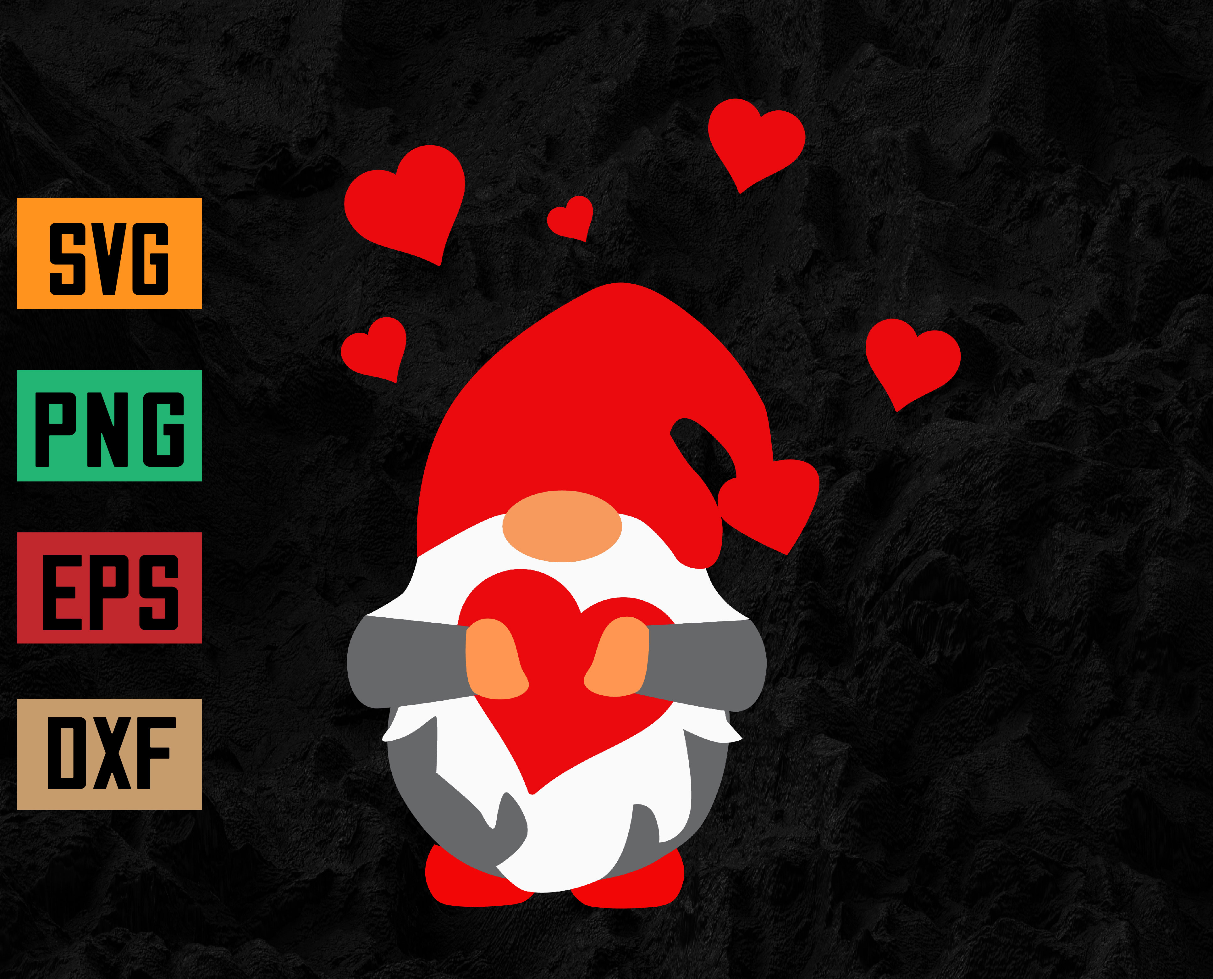 Gnome Valentines Day Gnome Valentine Svg, Eps, Png, Dxf, Di - Inspire ...