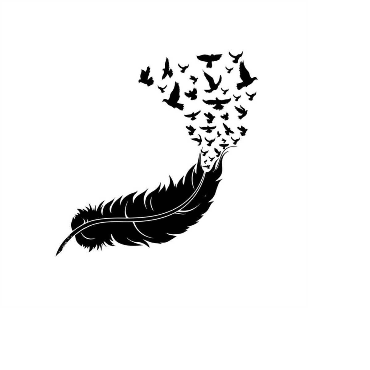 Birds of a Feather SVG ,Feather SVG Bird Clip Art Memorial S | Inspire ...