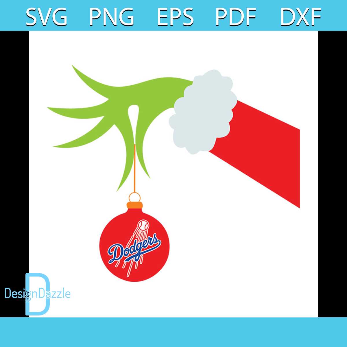 Los Angeles Dodgers Grinch Hand Holding Christmas Svg, Grinc - Inspire ...