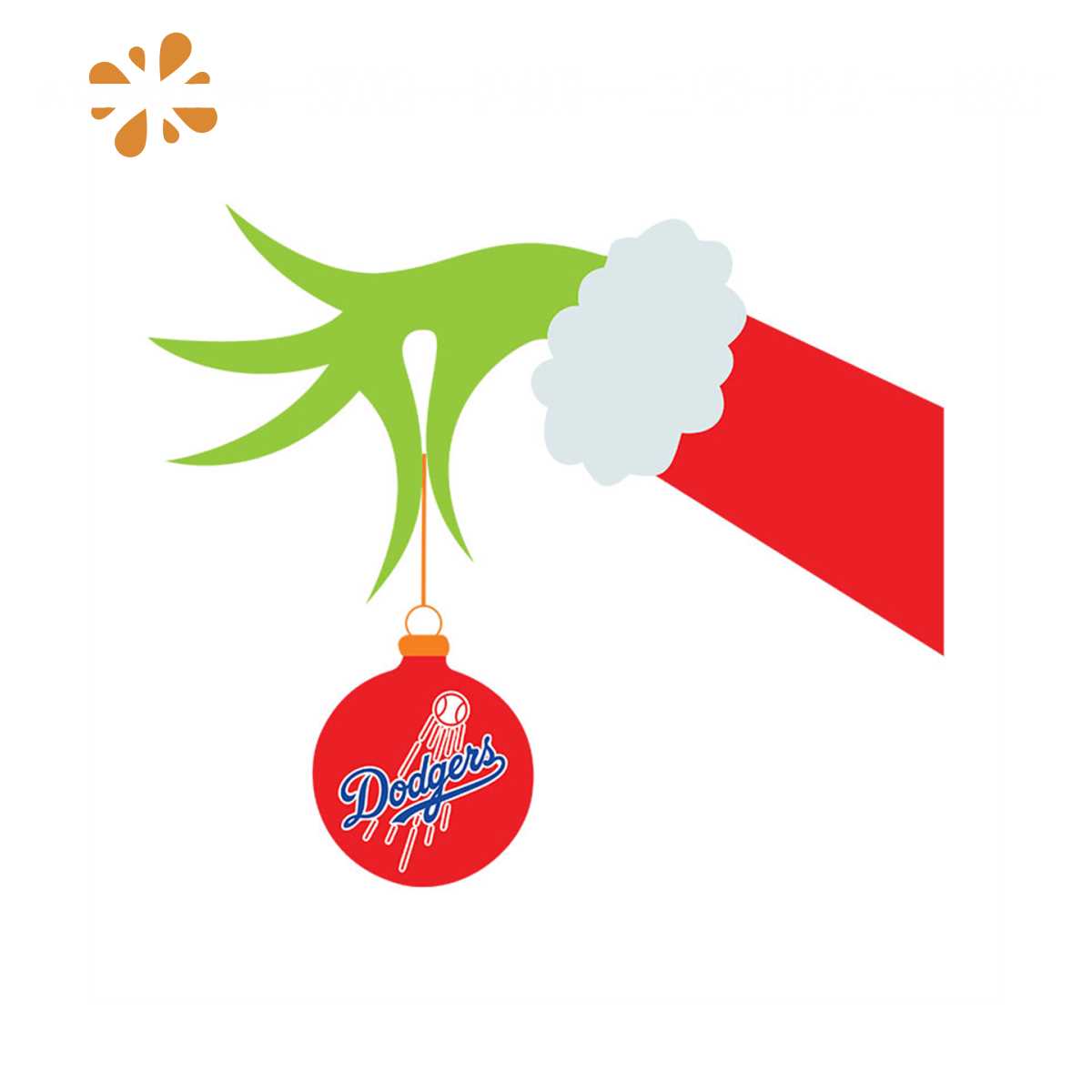 Los Angeles Dodgers Grinch Hand Holding Christmas Svg, Grinc - Inspire ...