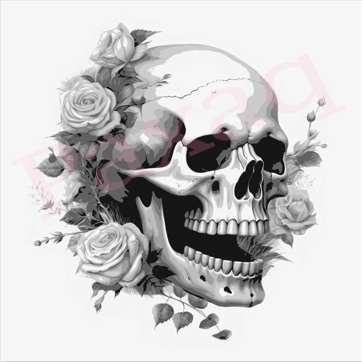 Skull and Roses Svg, gorgeous Skull and Roses Vector, Skull - Inspire ...