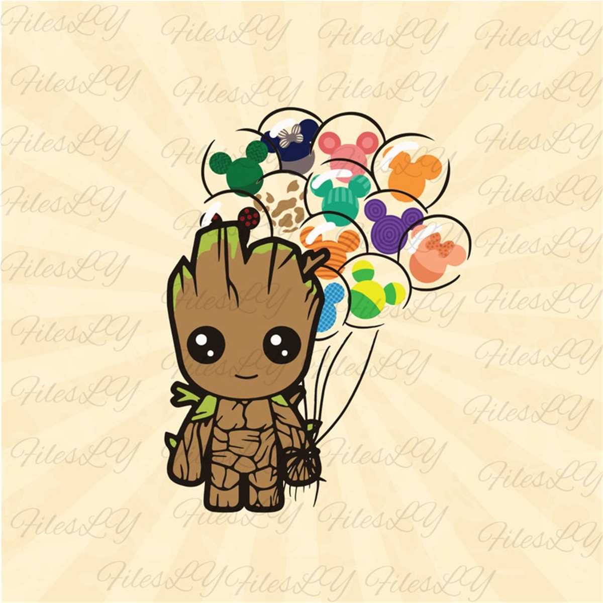 Groot with mouse balloons svg, mouse head svg, groot svg, ba | Inspire ...