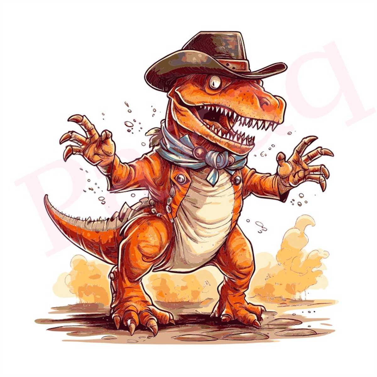 Cartoonish Cowboy T-Rex Svg, Cowboy T-Rex Vector, Cartoonish | Inspire ...