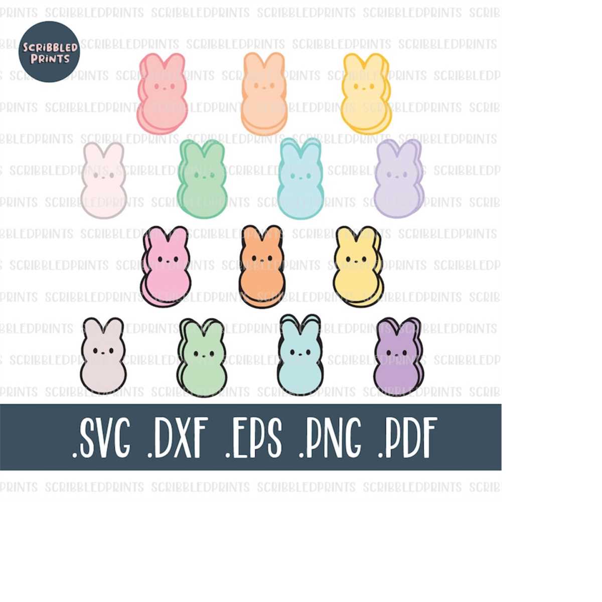 Easter Peeps SVG, Marshmallow Bunny SVG, Cute Chubby Bunny S | Inspire ...