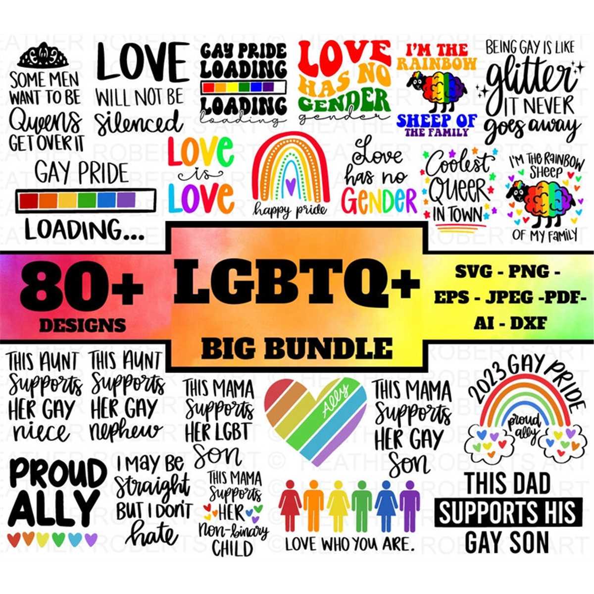 LGBTQ BIG Bundle, LGBTQ Svg Bundle, Gay Ally, Heather Robert | Inspire ...