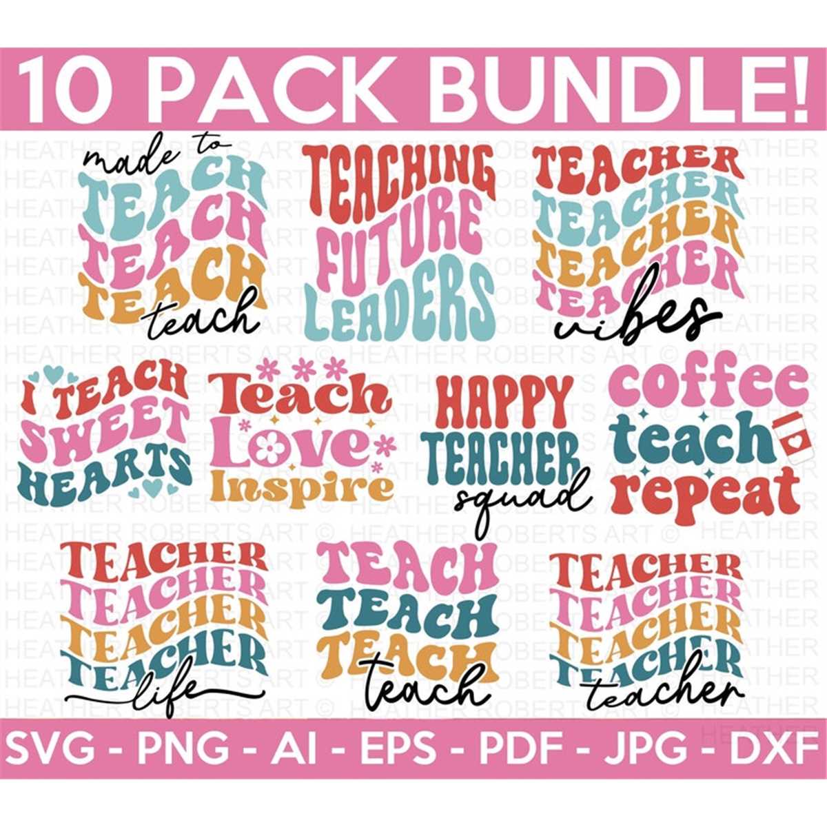 Retro Teacher SVG Bundle, Teacher SVG, School SVG, Teach Svg | Inspire ...