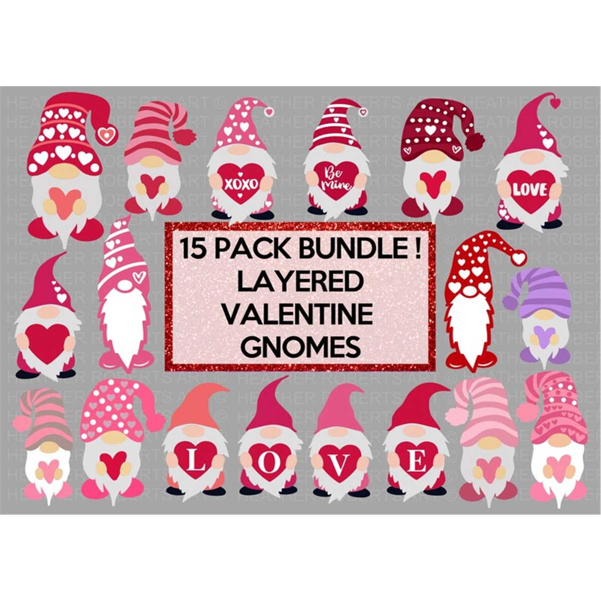 Valentine Gnomes Layered SVG Bundle, Layered Gnomes svg, Val | Inspire ...