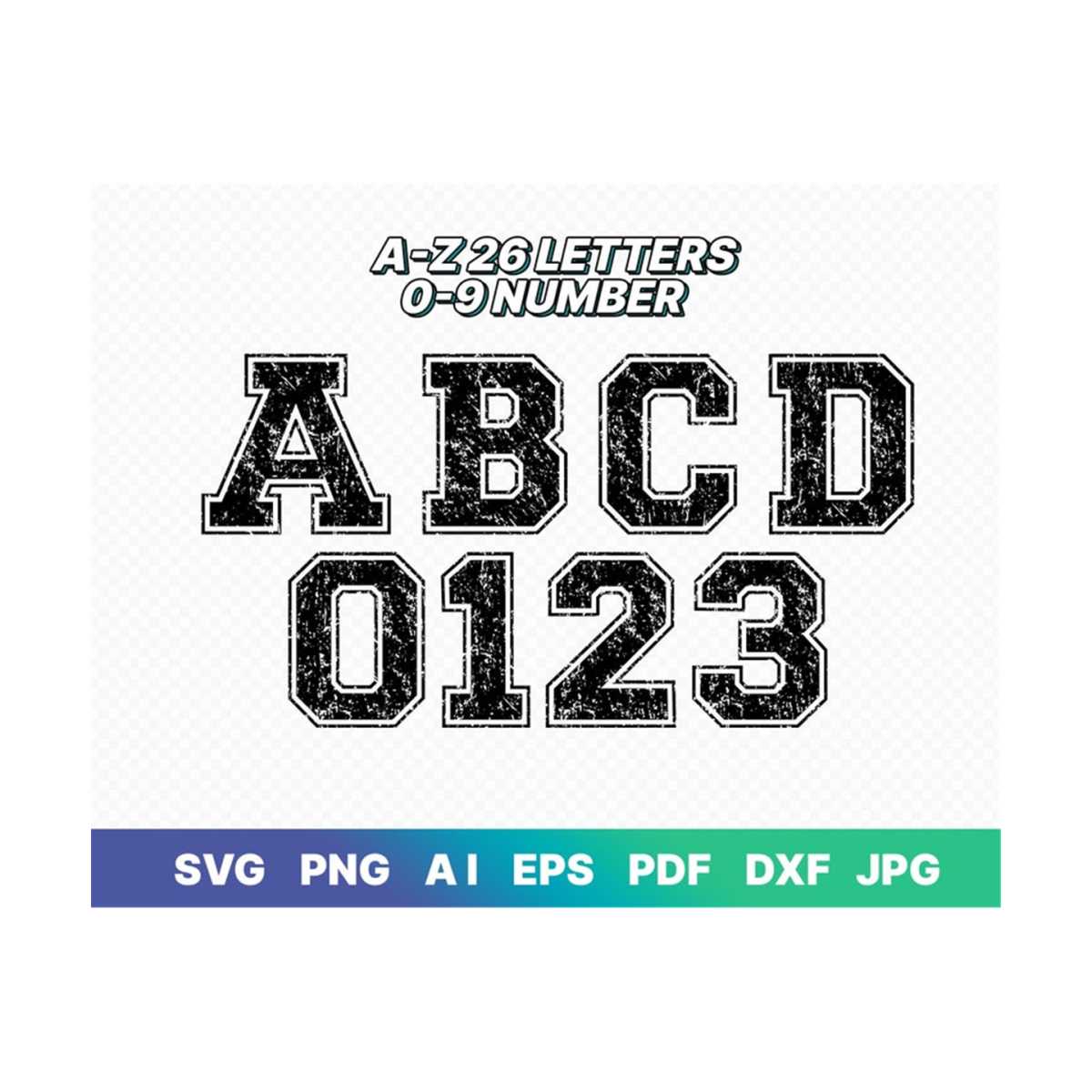 Varsity Distressed Alphabet Svg, Varsity Distressed Font Svg | Inspire ...