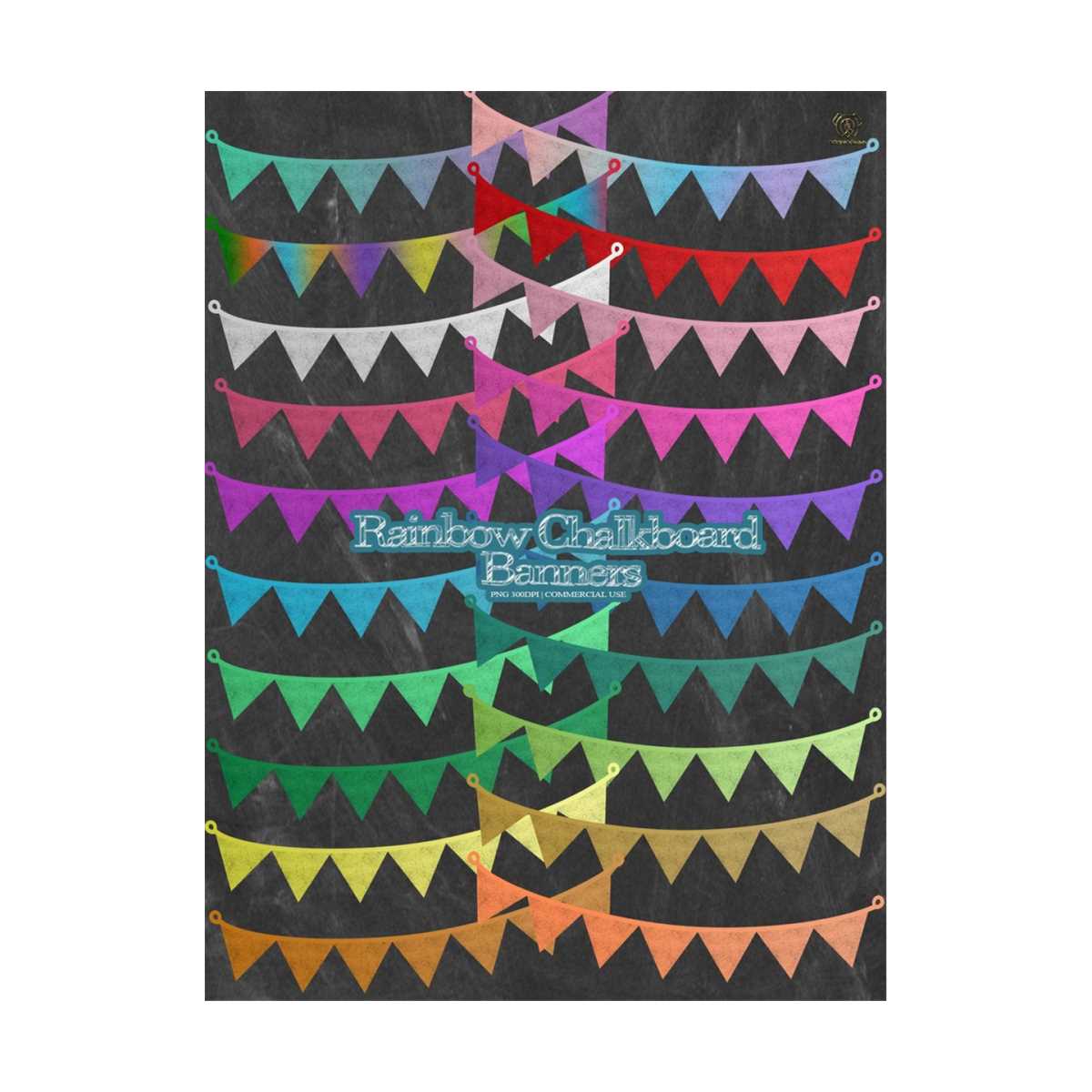 Rainbow Chalkboard Bunting Banners Clip Art, Colorful Chalk | Inspire ...