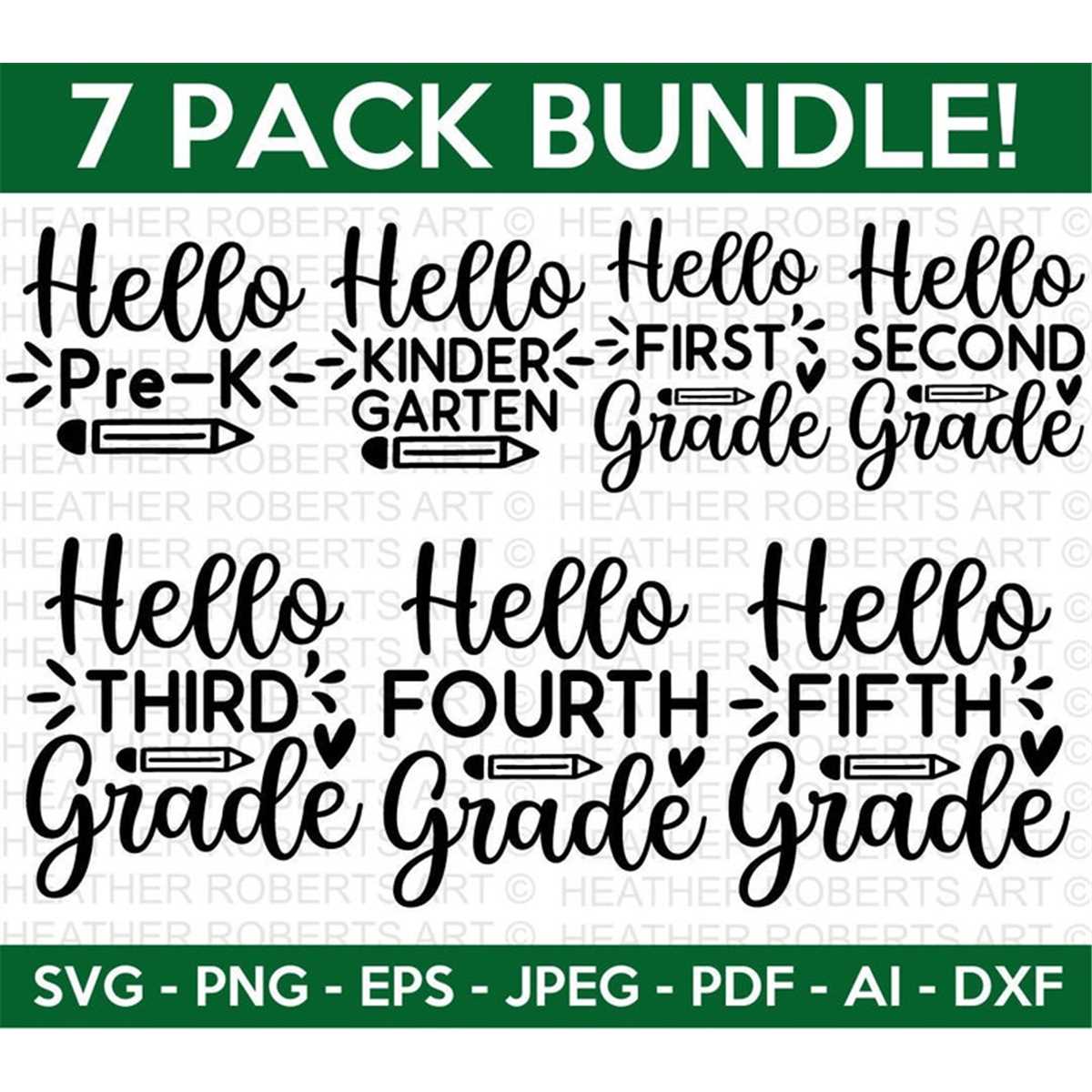 Back to School SVG Bundle, Hello School SVG, Grade Level Vib | Inspire ...