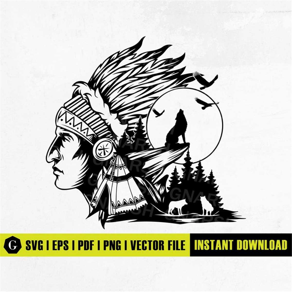 Native American Village SVG | Indigenous People SVG | Wolf P | Inspire ...