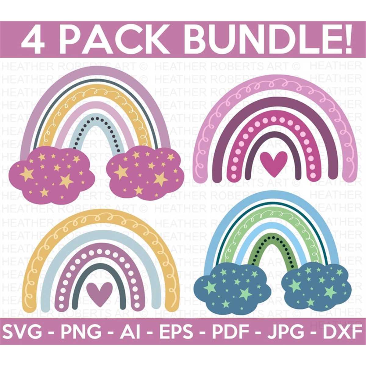 Rainbow SVG Bundle, Baby Rainbow SVG Bundle, Nursery Rainbow | Inspire ...