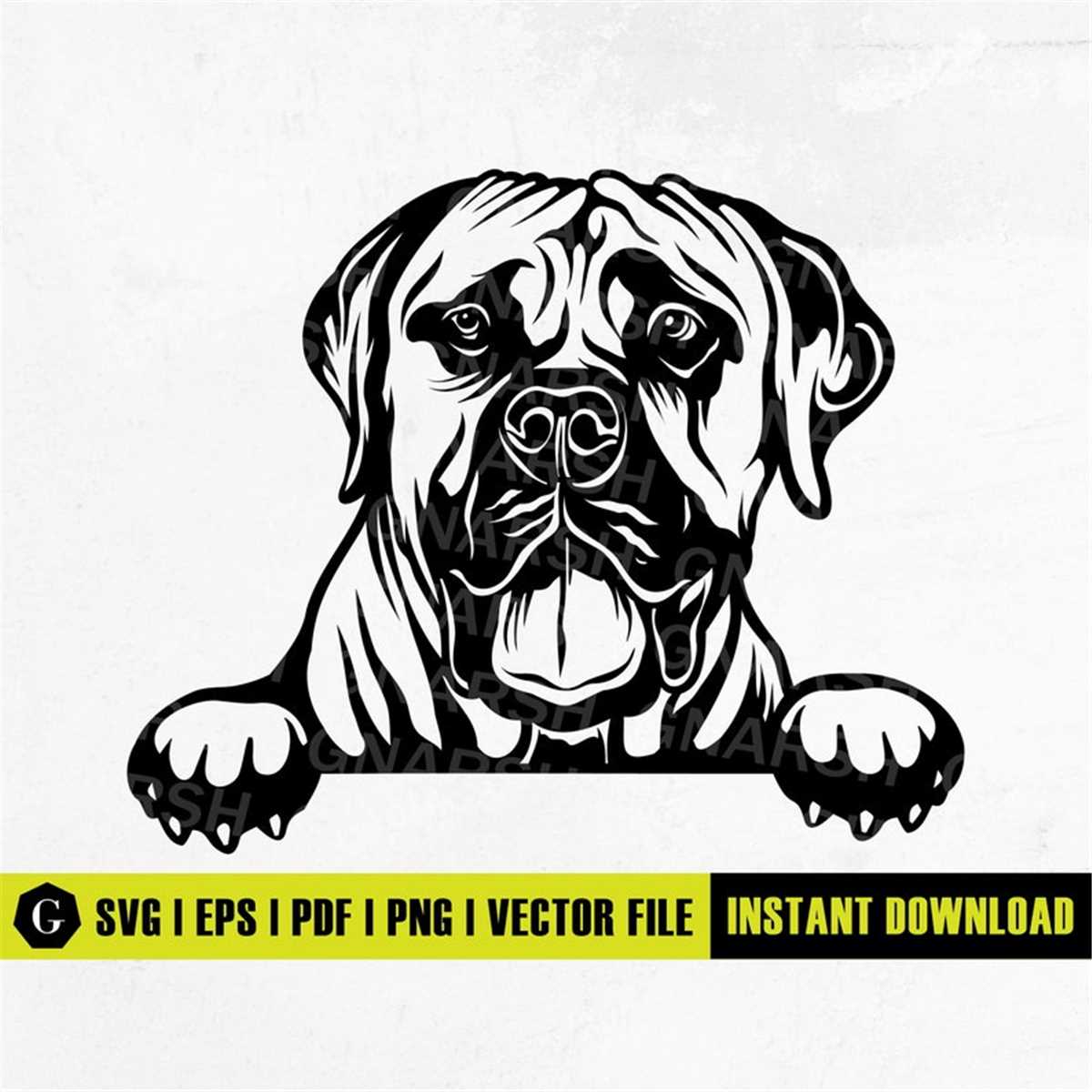 Peeking Mastiff Dog Svg | Mastiff Dog Breed Svg | Dog Breed | Inspire ...