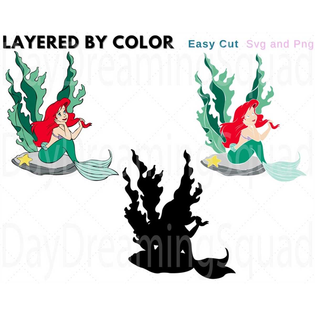 Layered Svg, Mermaid Svg, Princess svg, Digital Download, Di | Inspire ...
