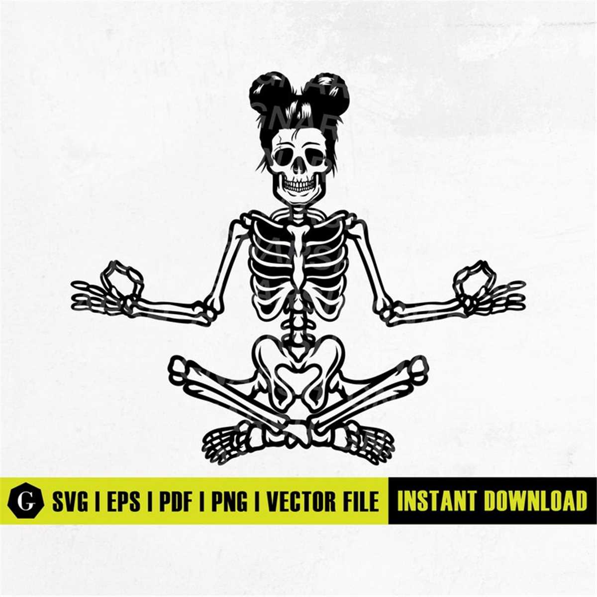 Meditation Skeleton SVG | Yoga SVG | Namaste SVG | Meditate - Inspire ...