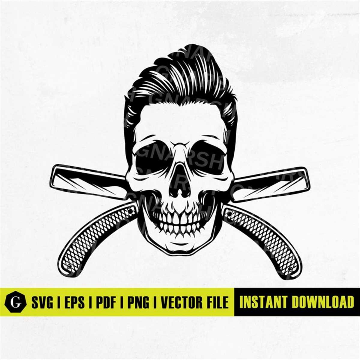 Skull Barber | Barbershop Svg | Barber Tools svg | Barber sv | Inspire ...