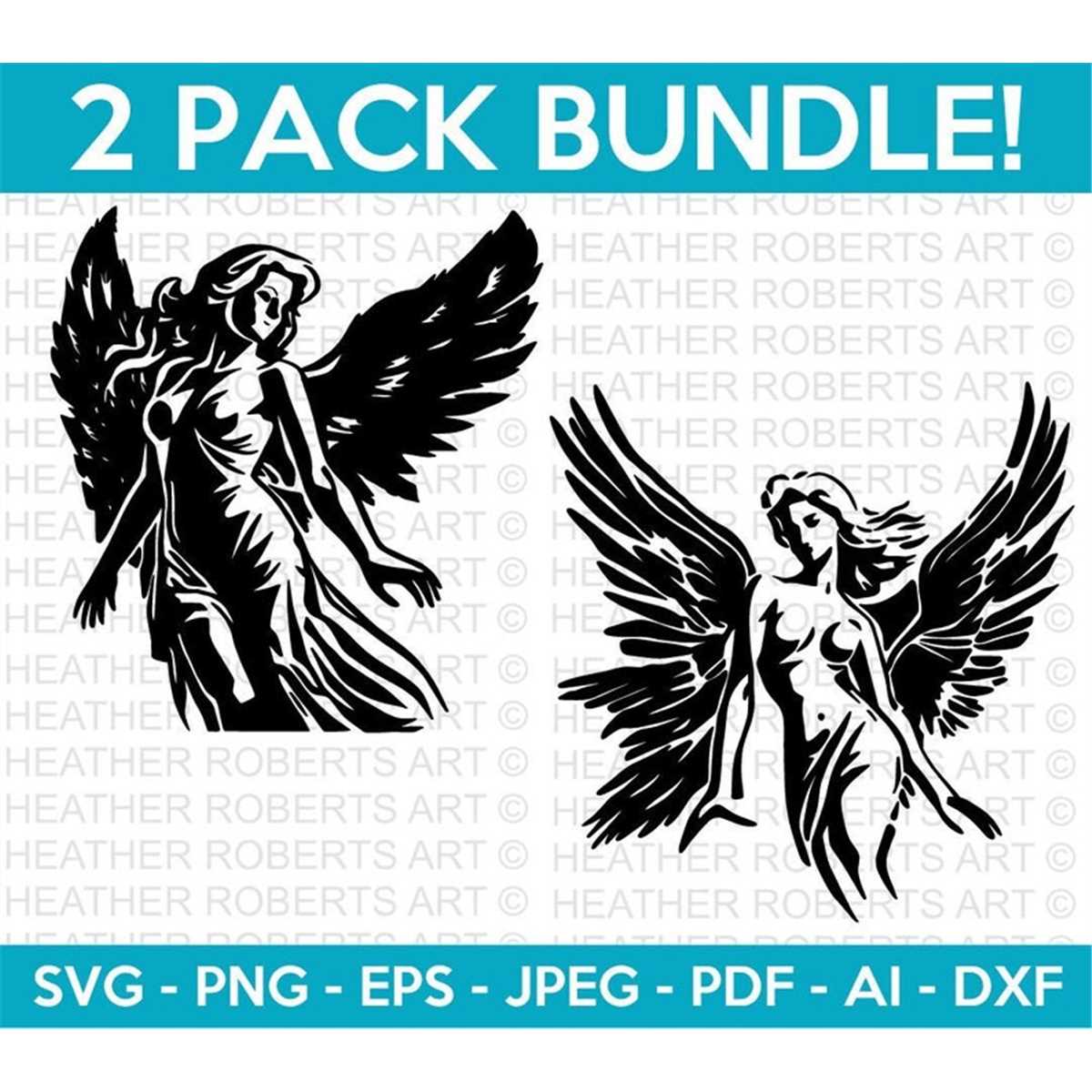 Angel Mini SVG Bundle, Angel Silhouette SVG, Religious Symbo - Inspire ...