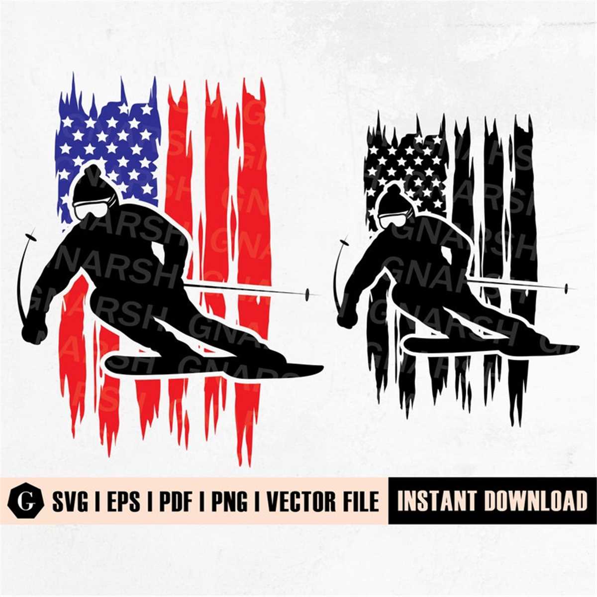 Skiing SVG | Skier Svg | American Snow Skier SVG | Winter Sp | Inspire ...