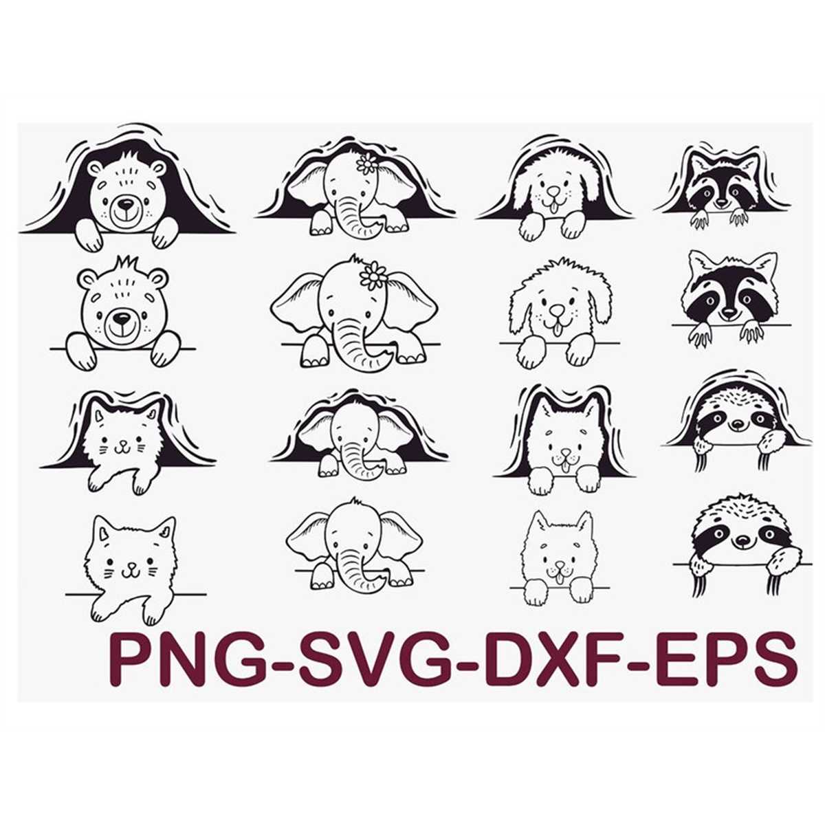 Baby Animals SVG Set, Safari Animals SVG, Cricut cut files, - Inspire ...