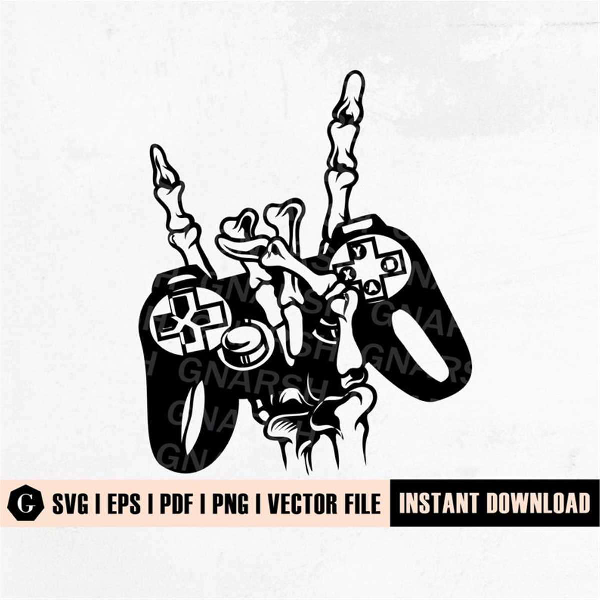 Gamer Skeleton Svg | Skeleton Hand Gamer Svg | Gaming Svg | - Inspire ...