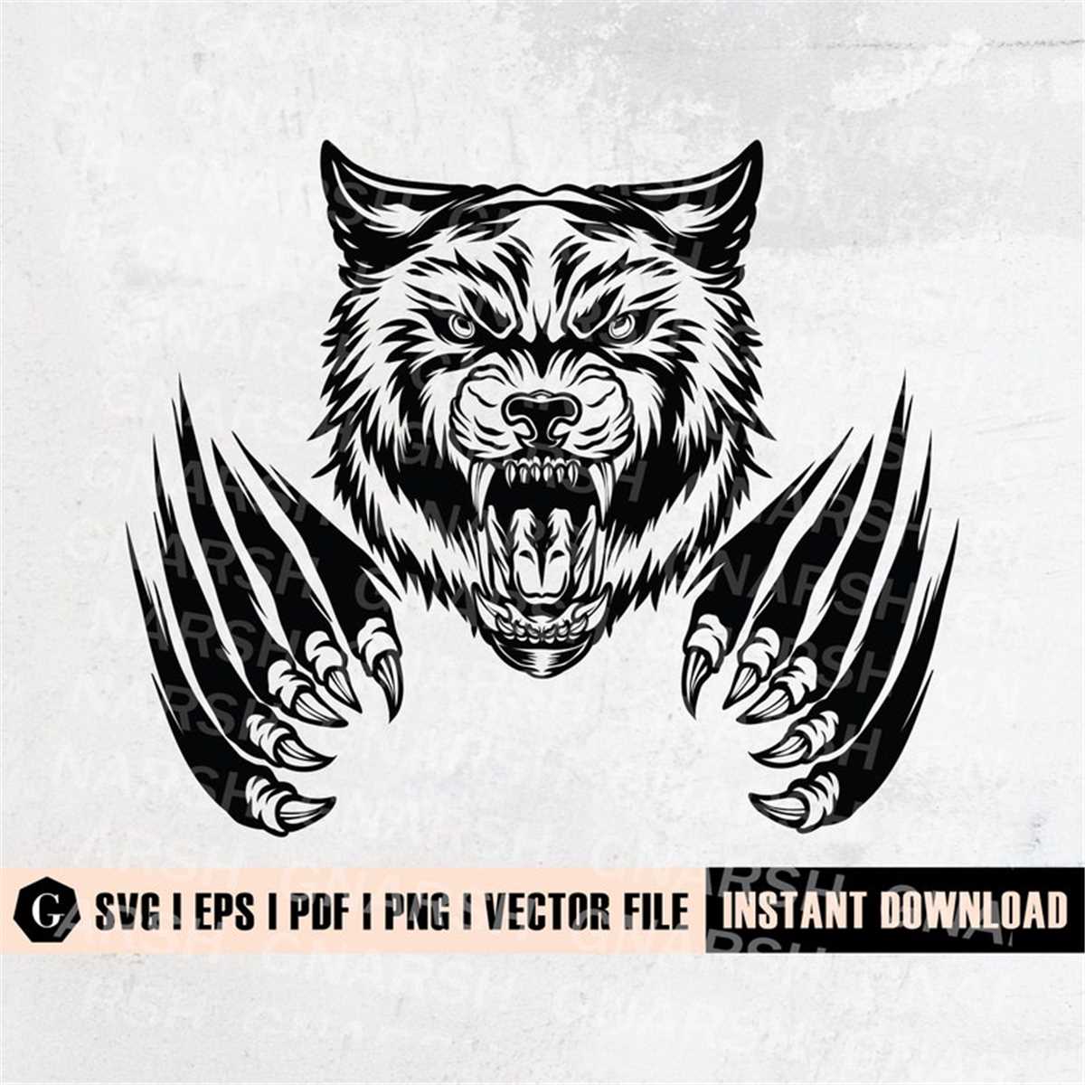 Wolf Claw Scratch Svg | Claw Scratches Svg | Werewolf Svg | | Inspire ...