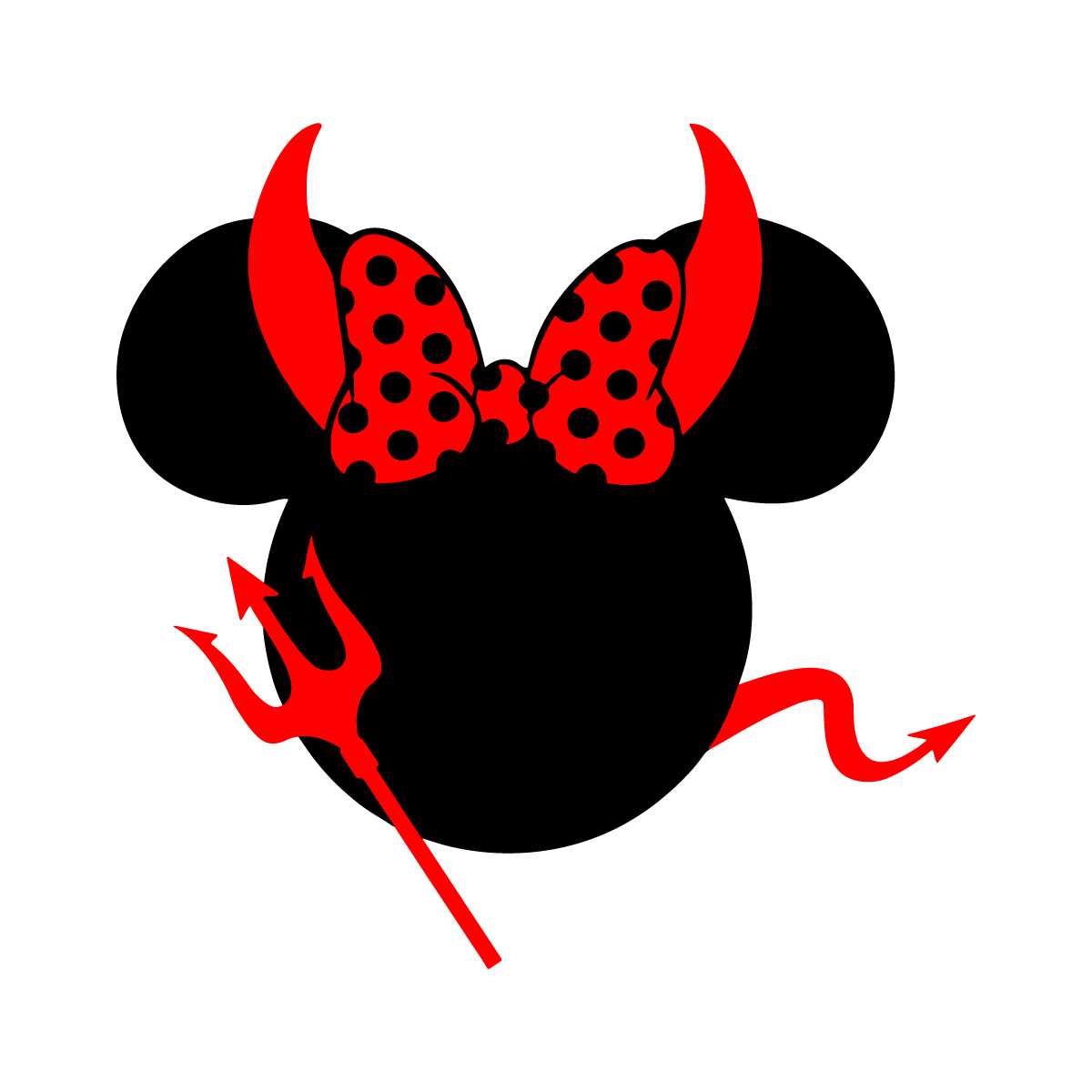 Halloween Evil Minnie Mouse Logo SVG, Mickey Head Devil SVG | Inspire ...
