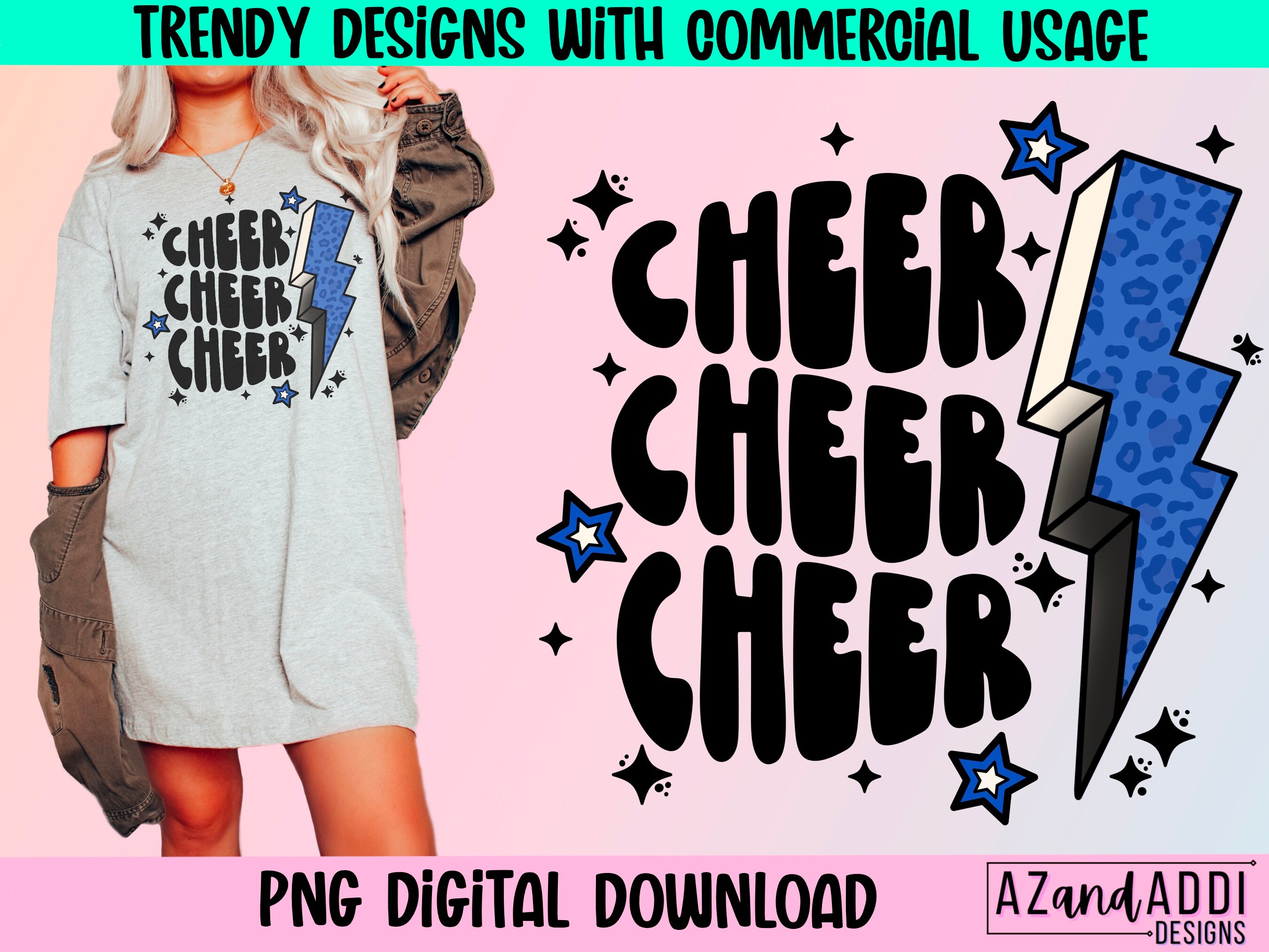 Cheer lightning bolt png, cheerleading sublimation, retro ch - Inspire ...